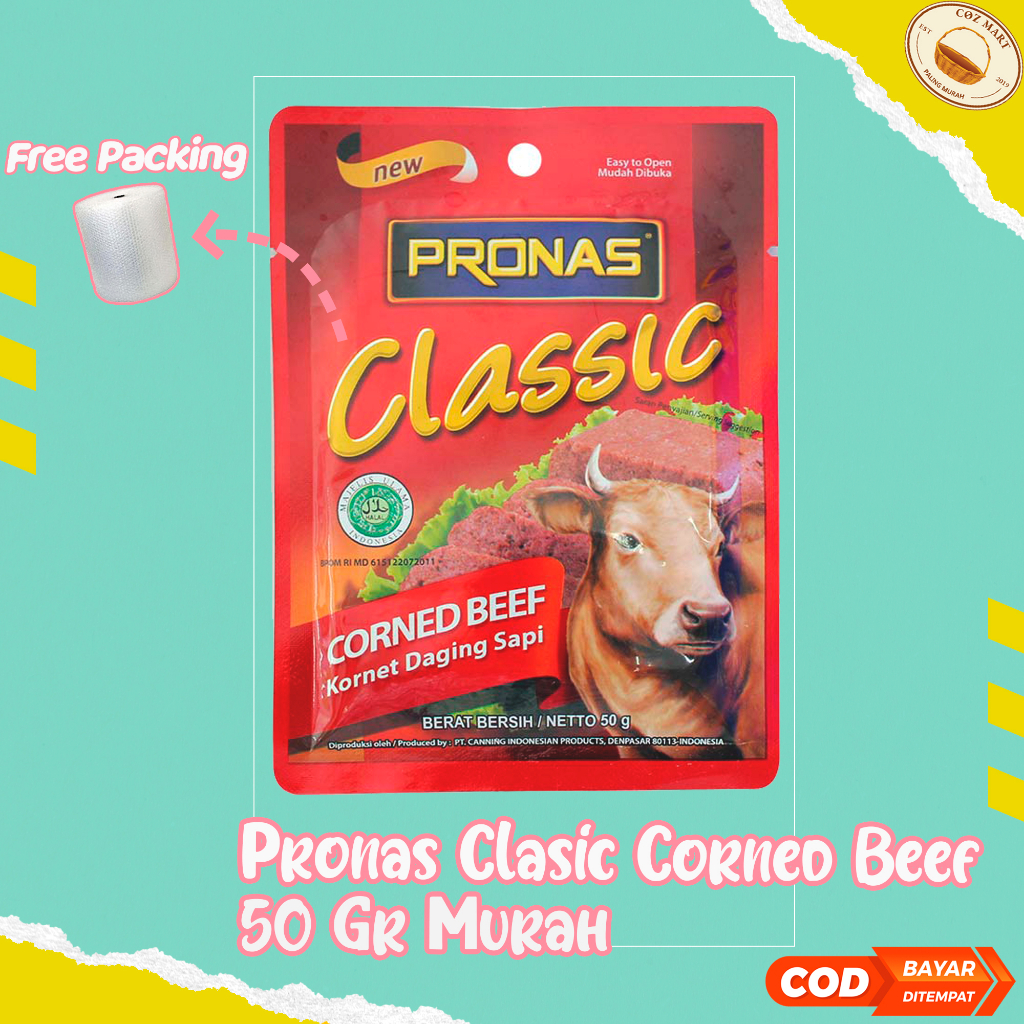Jual Pronas Kornet Sapi Classic Sachet 50gr 50 Gram Murah | Shopee ...