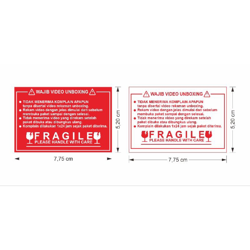 Jual Sticker Video Unboxing + FRAGILE | Shopee Indonesia