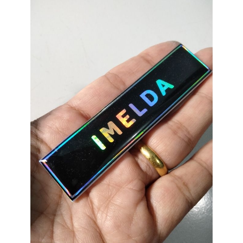 Jual Name Tag Nama Dada Hologram dan Gold Magnet | Shopee Indonesia