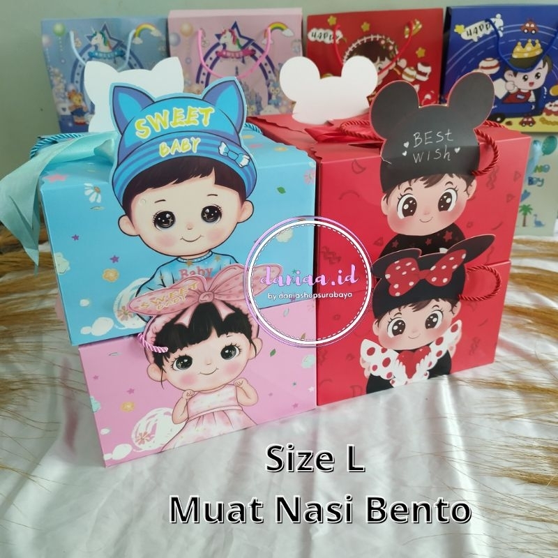 Jual Box Ulang Tahun Anak, Size BESAR Untuk Nasi Bento, Goodie Bag ...