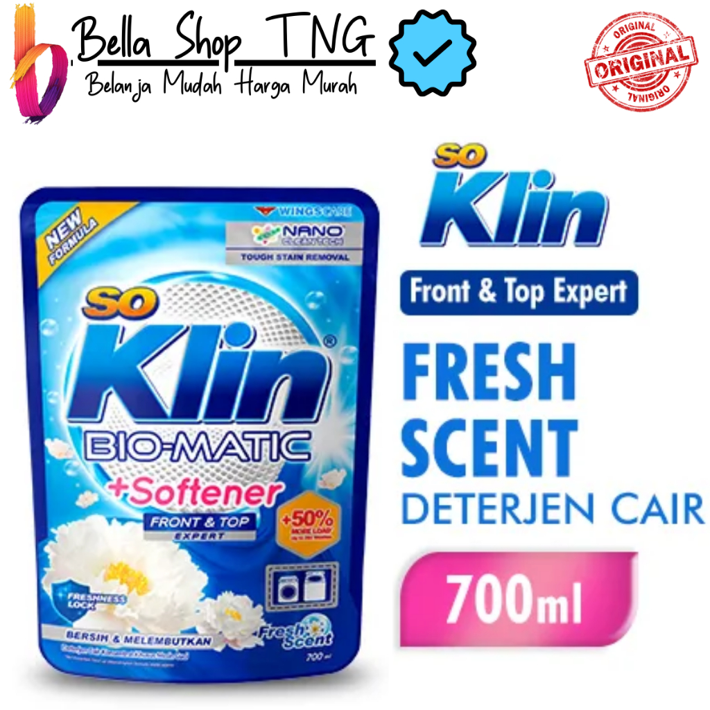 Jual SO KLIN Bio-Matic + Softener Liquid Detergent Front & Top Load ...