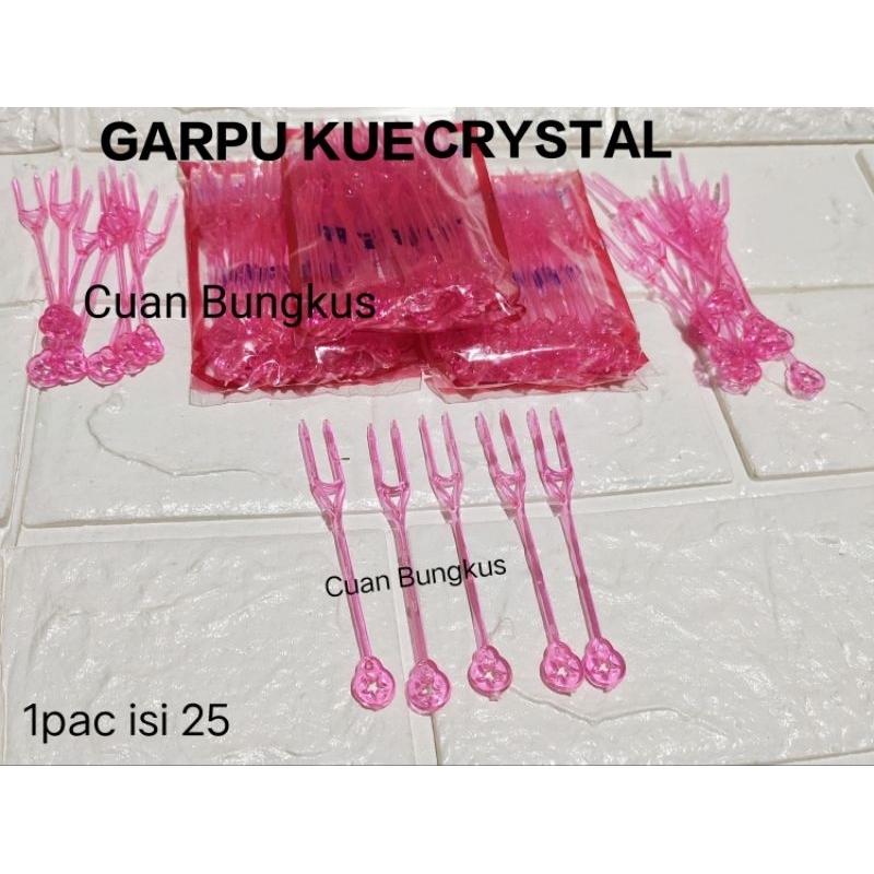 Jual ISI 25PC Garpu Kue Crystal/ Garpu Kue Buah-Garpu Kue Kecil /Garpu ...