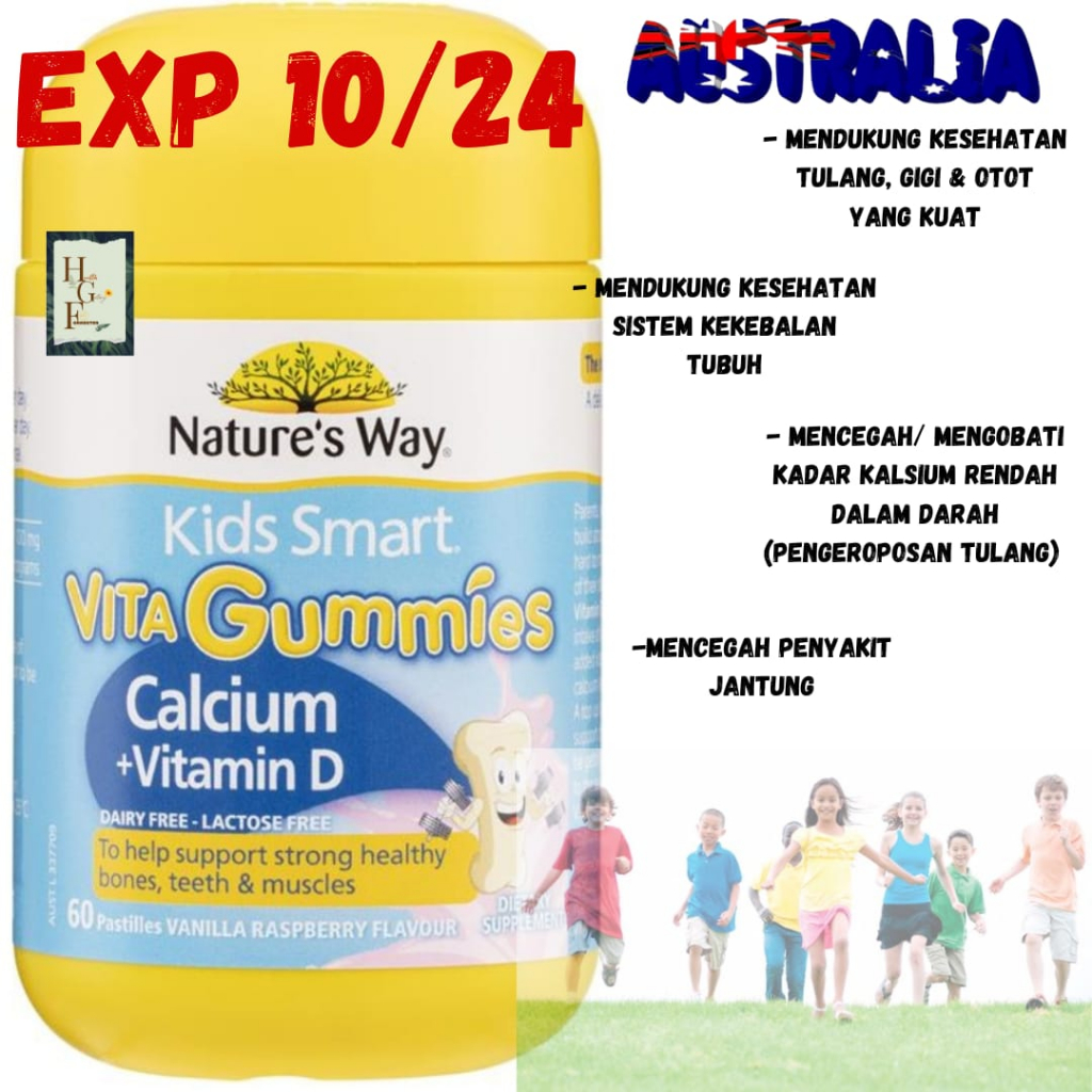 Jual Nature's Way Kids Smart Omega 3 Dha Trio Putih, CAL VIT D3, VIT C ...