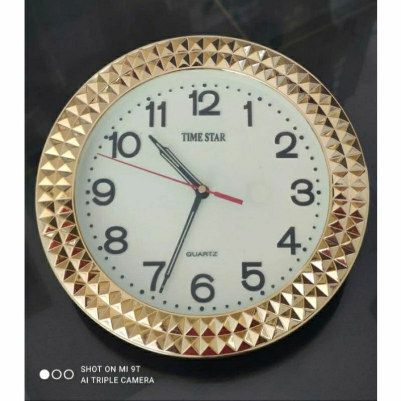Jual Jam Dinding Bulat Time Star Gold Mozaik | Shopee Indonesia