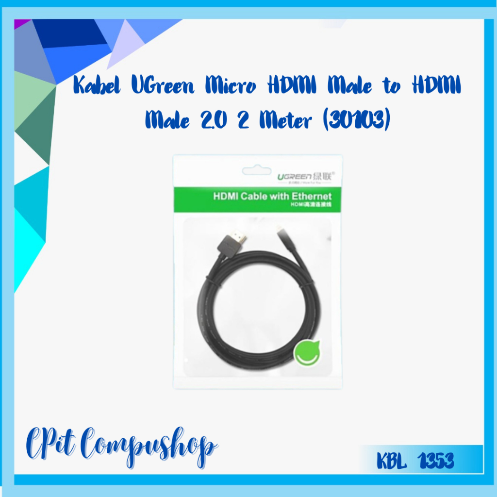 Jual Kabel Micro HDMI To HDMI UGREEN Support 4K Resolution 3D Visual Effect - 2M 30103 | Shopee ...