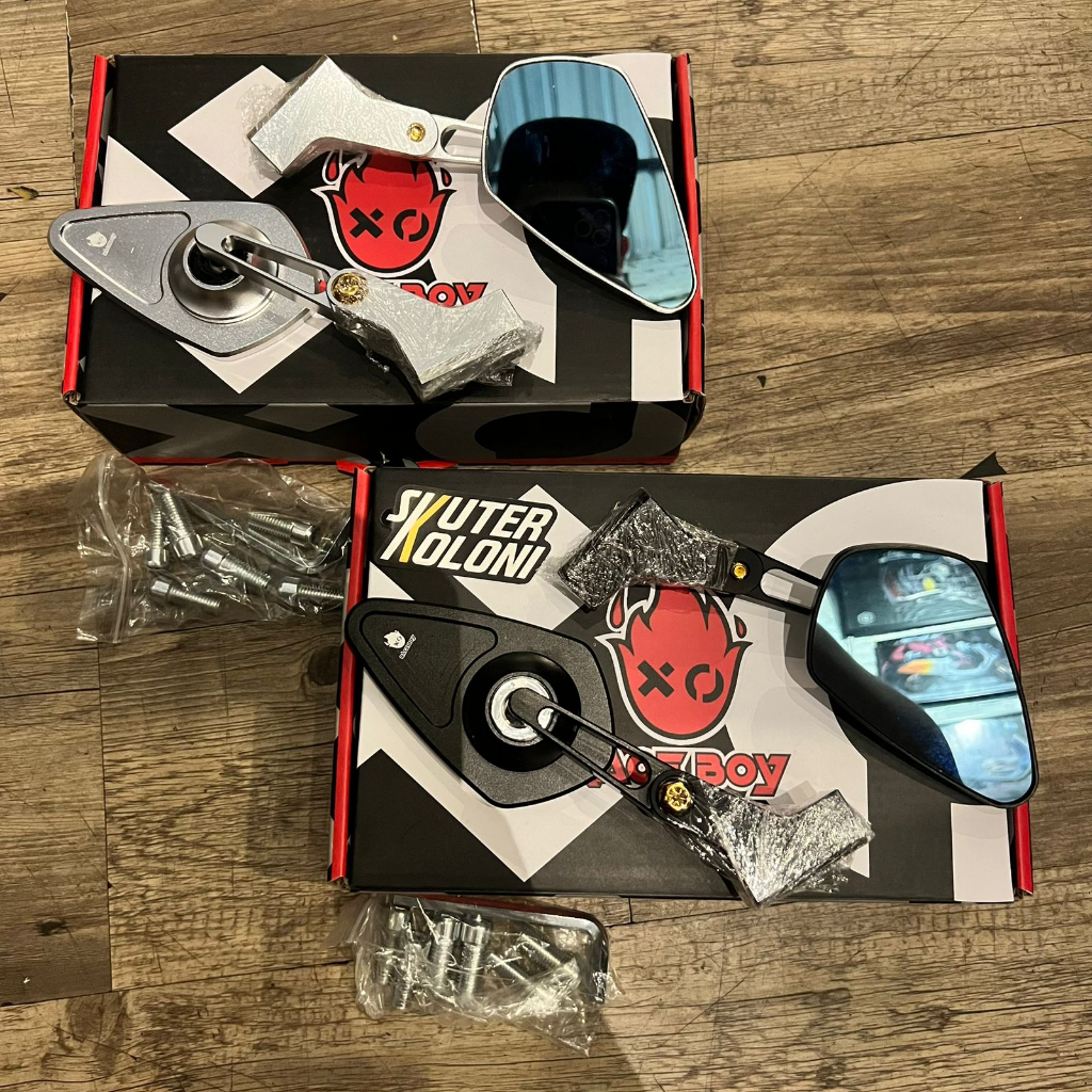 Jual RACE BOY Slim Mini Mirror Spion CNC OVAL Vespa LX S Sprint ...