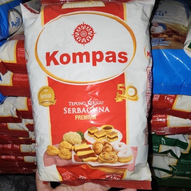 Jual tepung terigu premium gatot kaca dan kompas 1kg | Shopee Indonesia