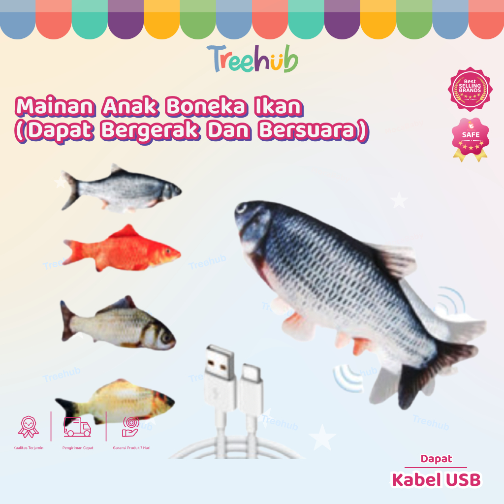 Jual Treehub Mainan ikan goyang tiktok mainan simulasi ikan loncat elektrik Lucu | Shopee Indonesia