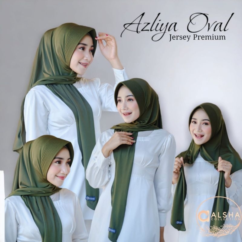 Jual Jilbab Pashmina Oval Pad Azliyah Oval Ori Alsha | Shopee Indonesia