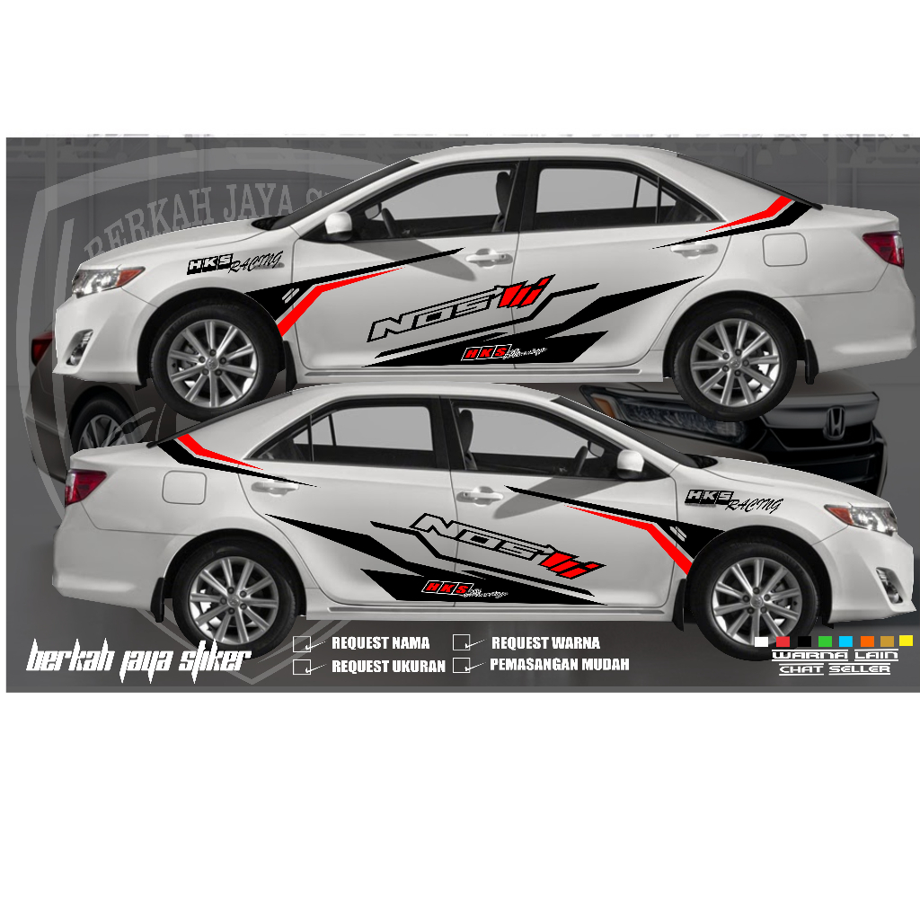 Jual 2 PCS KANAN KIRI NEW CUTTING Stiker Mobil Sedan Vios Stiker Body ...