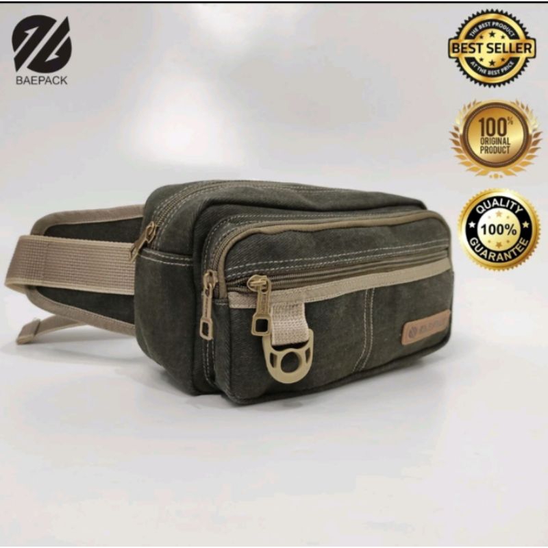 Jual tas pinggang kanvas pria wanita / tas kerja / tas ada / kanvas ...