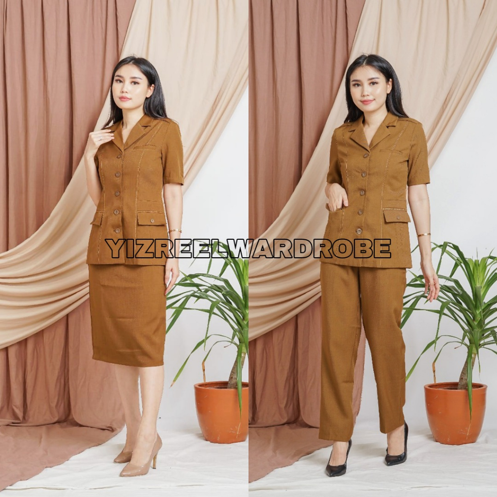 Jual Blazer Wanita / Seragam PNS / Baju Dinas Pemda / Baju Khaki PNS ...