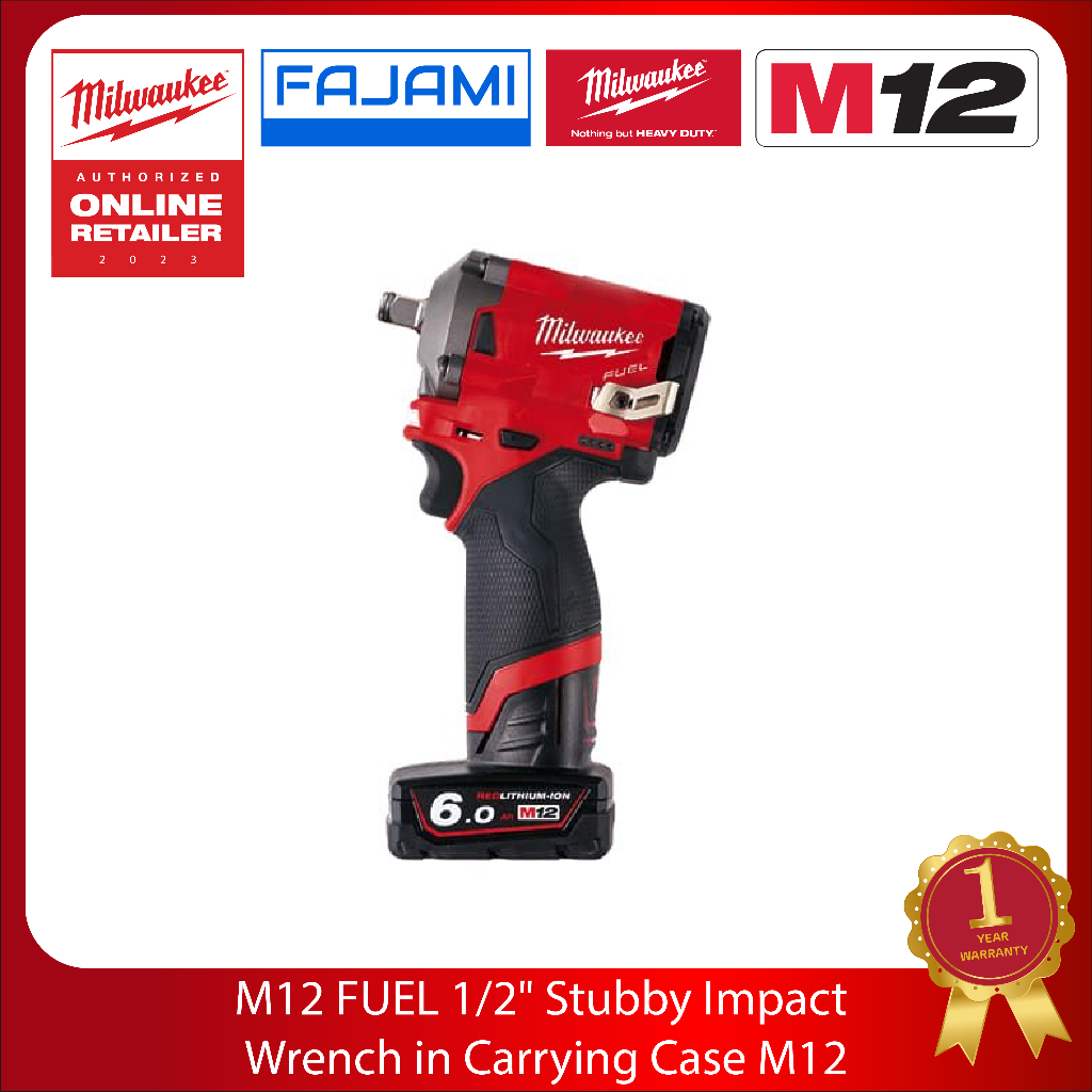 Jual Milwaukee M12 FUEL 1/2" Stubby Impact Wrench in Carrying Case M12 ...