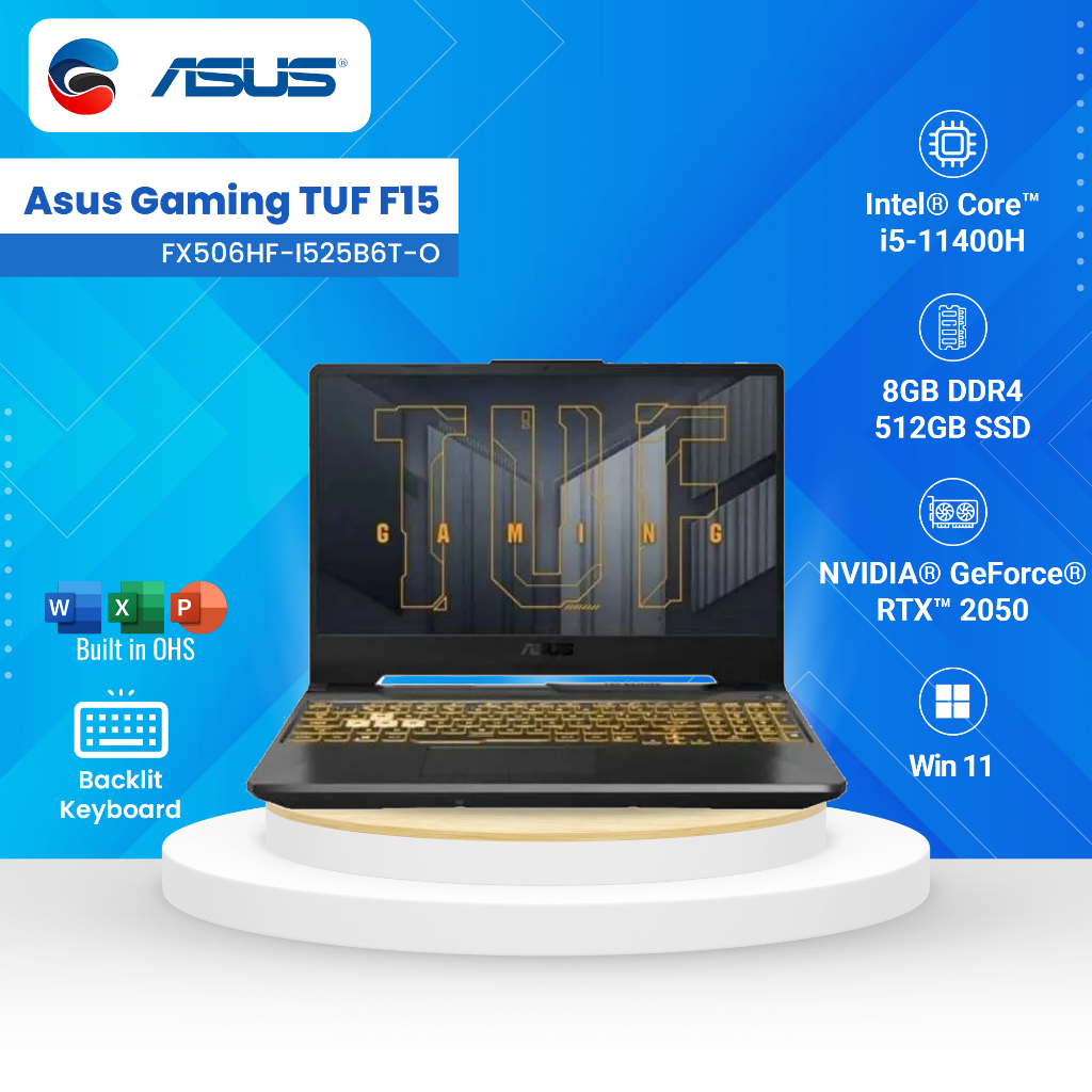 Jual ASUS TUF Gaming F15 FX506HF-I525B6T-O 8GB 512GB SSD i5-11400H Black | Shopee Indonesia