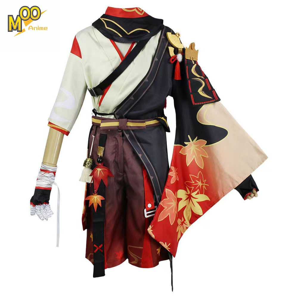 Jual Genshin Impact Kaedehara Kazuha Cosplay Costume Suit Set and wig ...