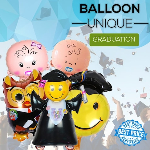 Jual BALON KARAKTER FOIL GRADUATION OWL EMOTICON | Shopee Indonesia
