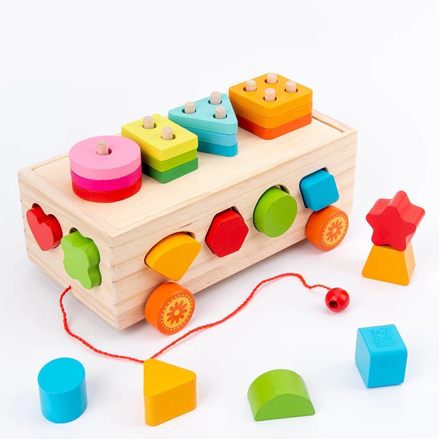 Jual Shape Matching Car Mainan Montessori Puzzle Sortir Geometri Bentuk ...