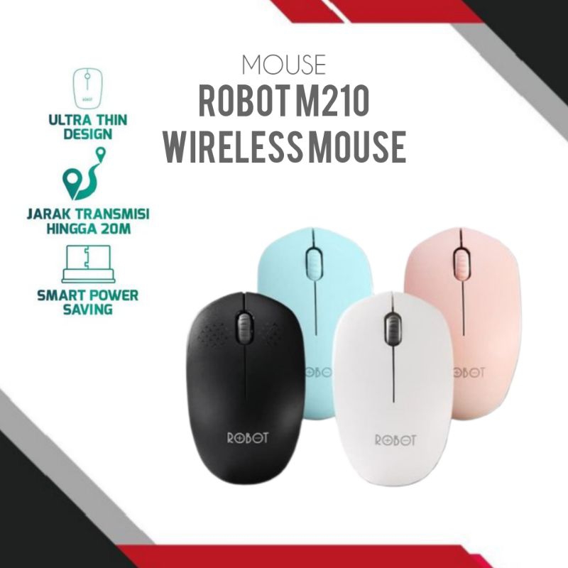 Jual MOUSE WIRELESS ROBOT M210 2.4G OPTICAL MOUSE ORIGINAL | Shopee ...