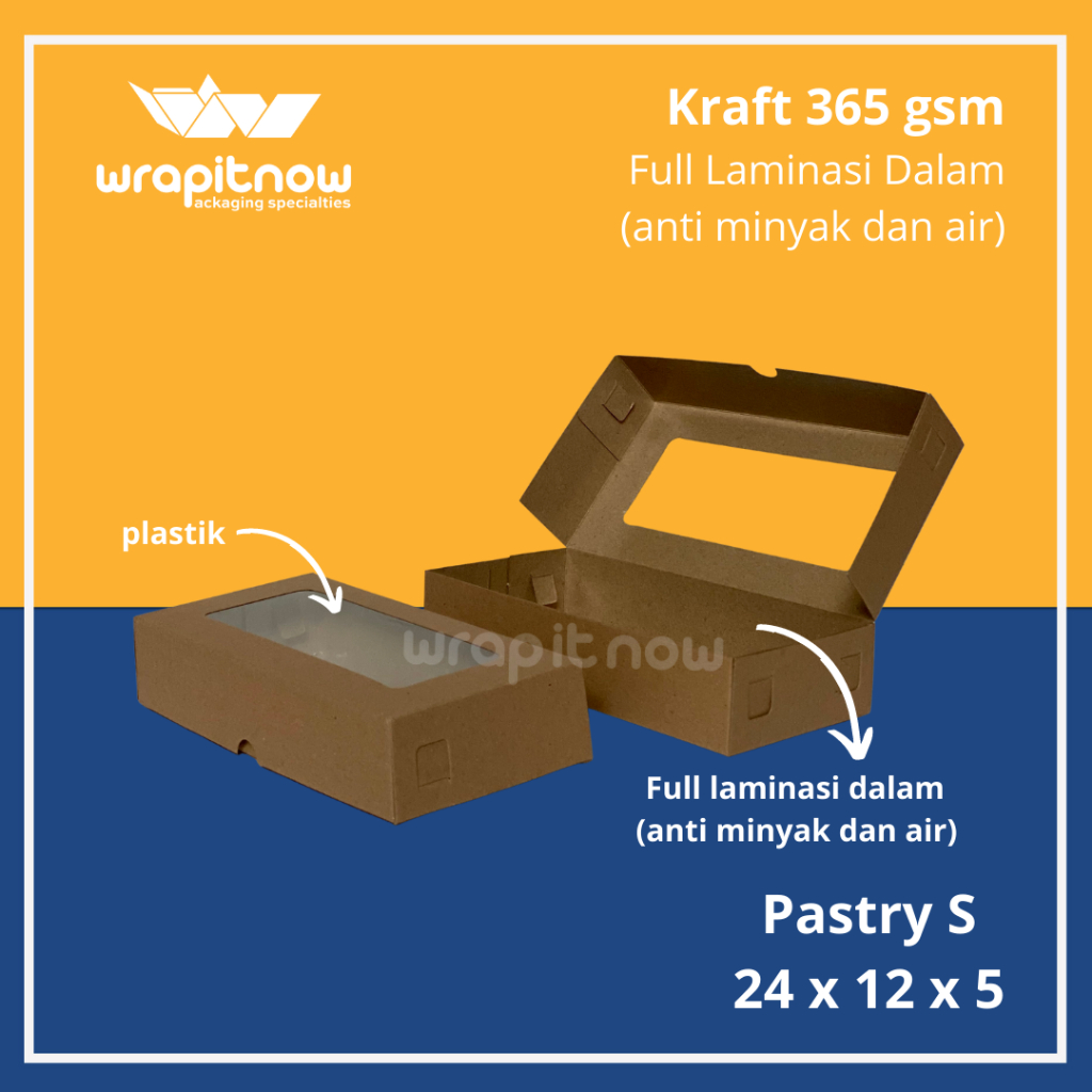 Jual Dus Kraft Box Brownies Bronis Pastry Donat Risoles Pastel Zupa ...