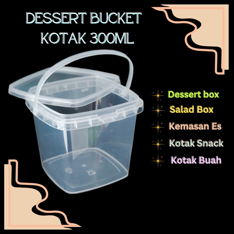 Jual Ember Dessert Box 300ml Kotak (satuan) Toples Plastik Dessert ...