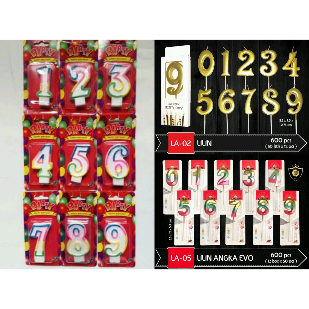 Jual LILIN ANGKA GLITER PELANGI/ Lilin Ulang Tahun/Lilin Angka Gold ...