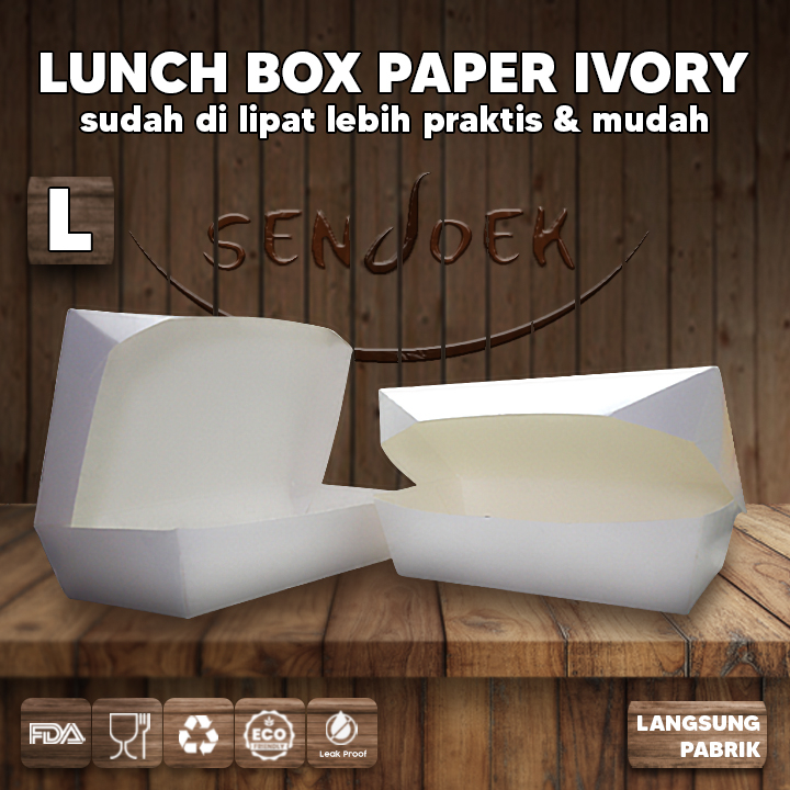Jual GRADE A - PAPER LUNCH BOX - KOTAK MAKAN KERTAS FOOD GRADE SIZE L ...