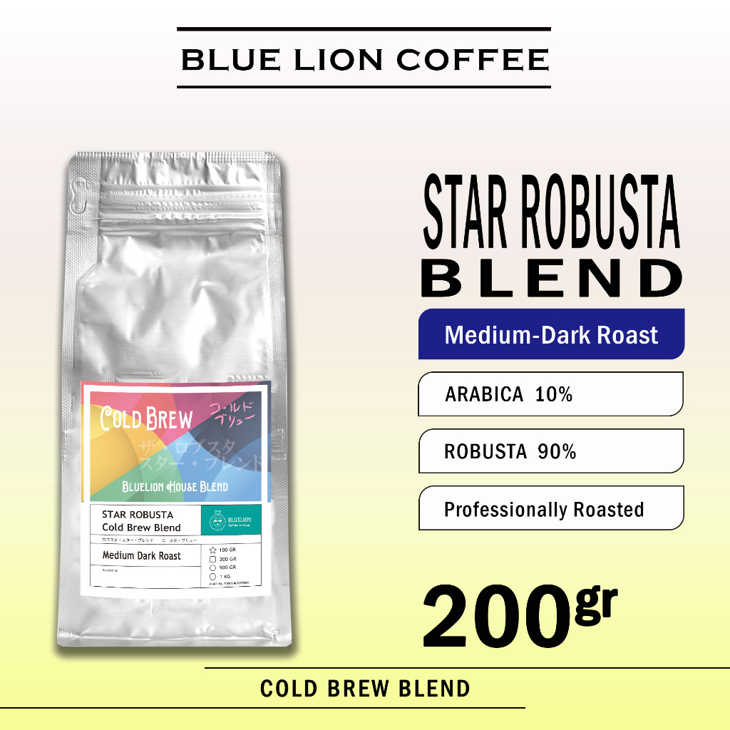 Jual Cold Brew Star Robusta Blend 200 gram Medium Dark Roast Biji Kopi ...