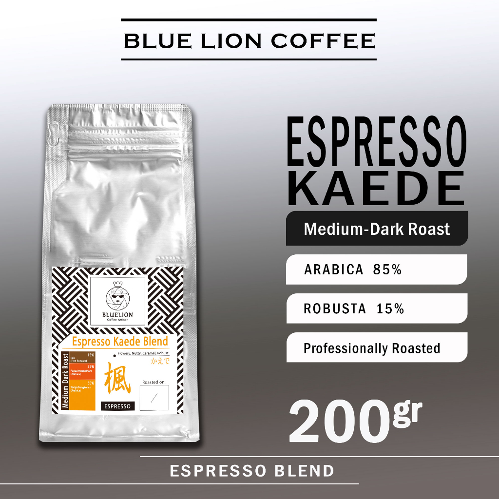 Jual Espresso Kaede Blend 200 gram Medium Dark Roast Biji Kopi Bubuk 15 ...