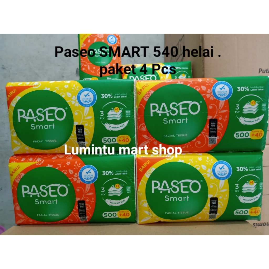 Jual Paseo Smart 500 + 40 helai 3 ply Facial Tissue ( 4 Pcs ) | Shopee ...