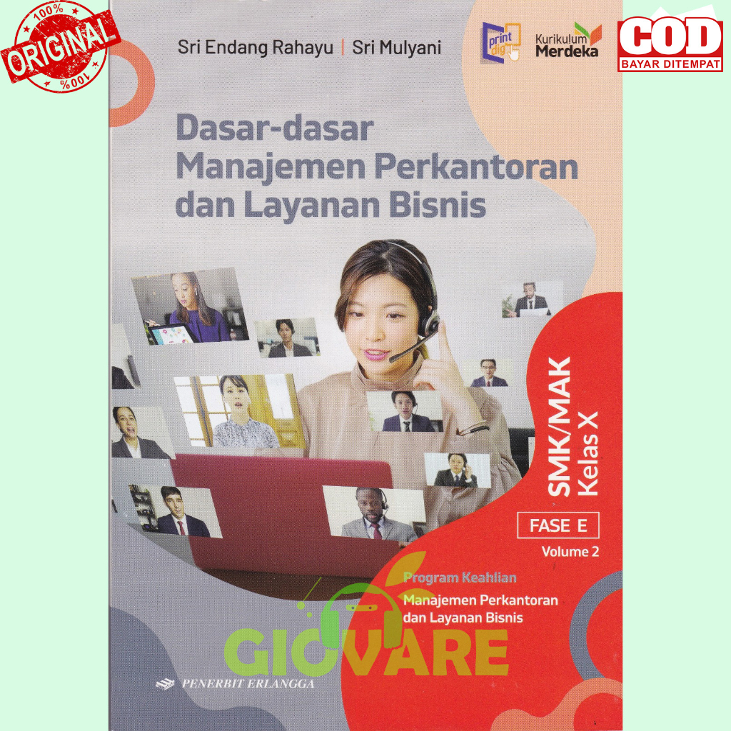 Jual BUKU DASAR-DASAR MANAJEMEN PERKANTORAN DAN LAYANAN BISNIS KELAS 10 ERLANGGA KURIKULUM ...