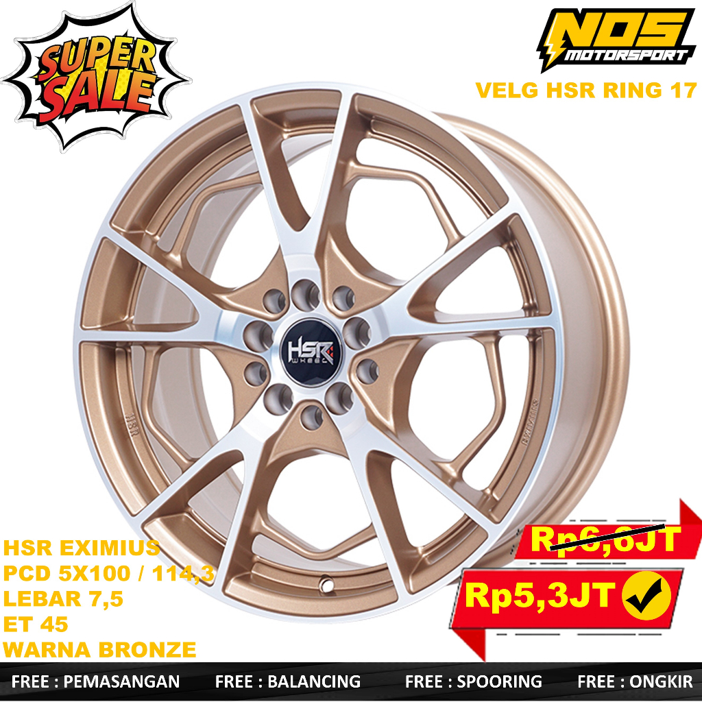 Jual Velg Mobil Racing HSR EXIMIUS Ring 17 Lebar 7,5 Buat Xtrail Veloz Innva Outlander Dll ...