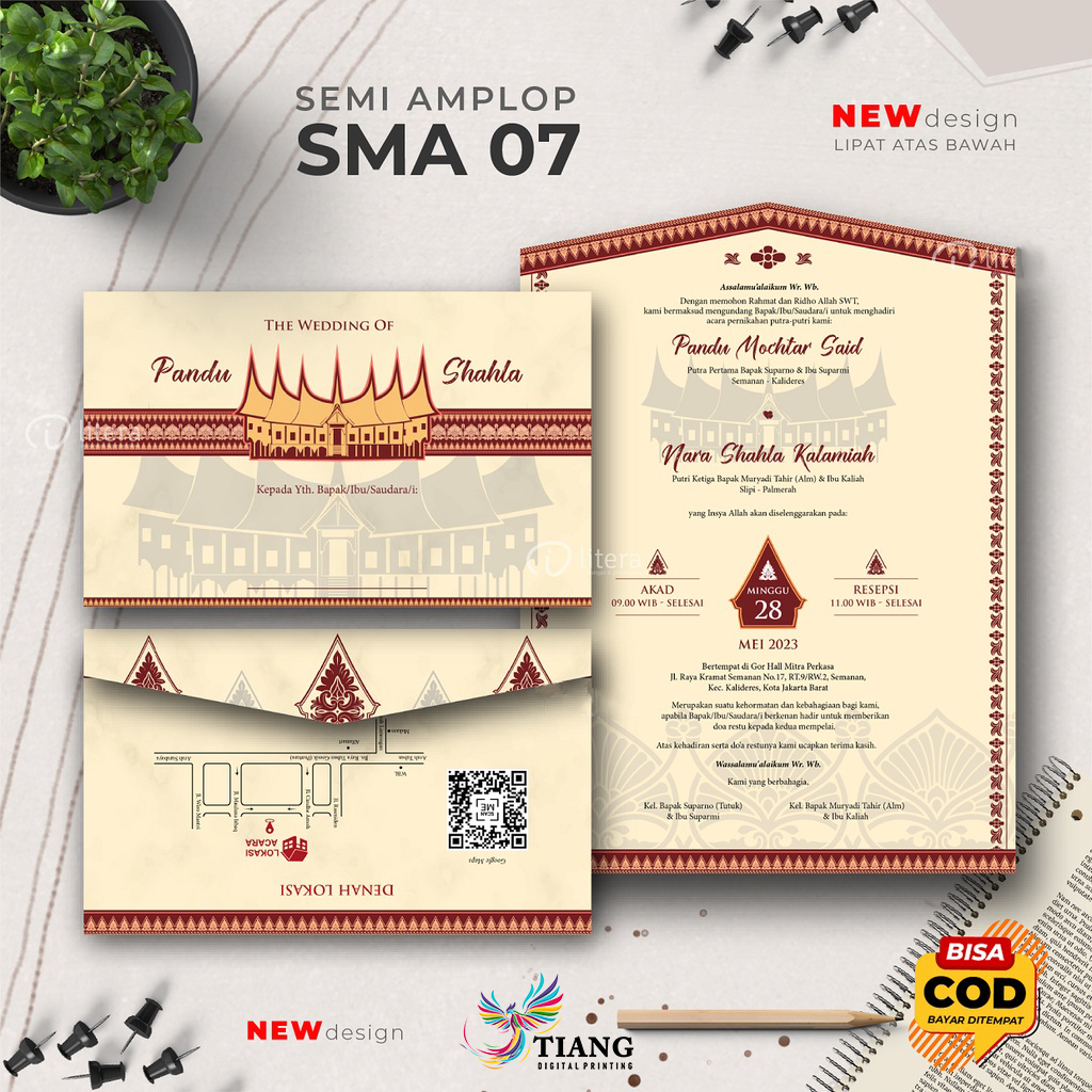Jual SMA 07 || UNDANGAN NIKAH MINANG SEMI AMPLOP || UNDANGAN PERNIKAHAN ...