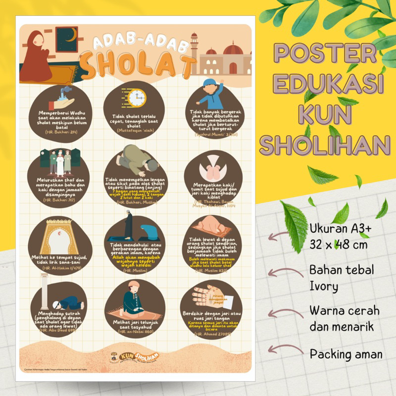 Jual (NEW) Poster Adab-adab Sholat | Adab Islami | Poster Edukasi Anak ...