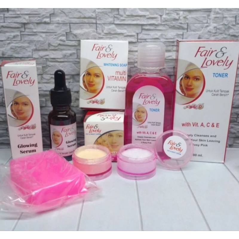 Jual PAKET FAIR & LOVELY 5 in 1 with vit e ( cream siang & malam, toner ...