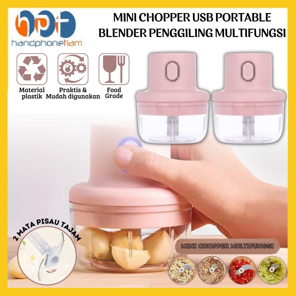 Jual Mini Chopper USB Portable Tanpa Kabel | Alat Penghalus Penggiling ...
