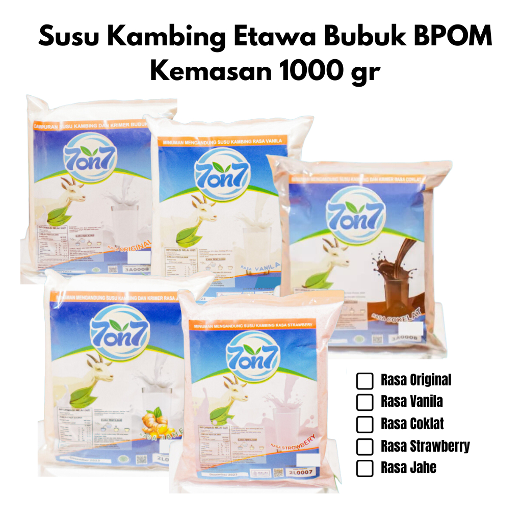 Jual Susu Kambing Etawa Bubuk BPOM Halal 1 kg Rasa Original/Vanila ...