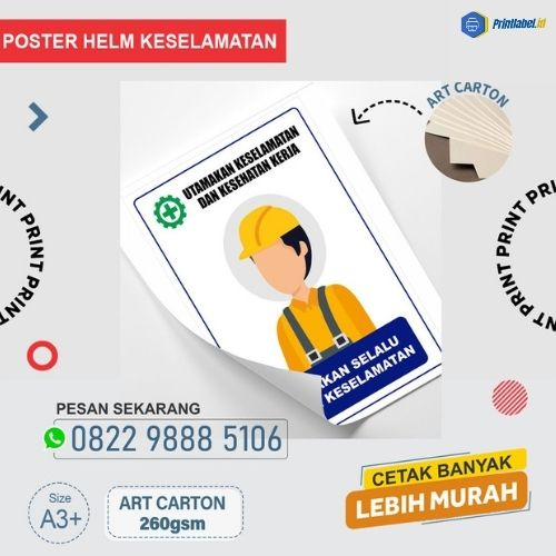 Jual CETAK POSTER A3+ ART CARTON HELM KESELAMATAN | Shopee Indonesia
