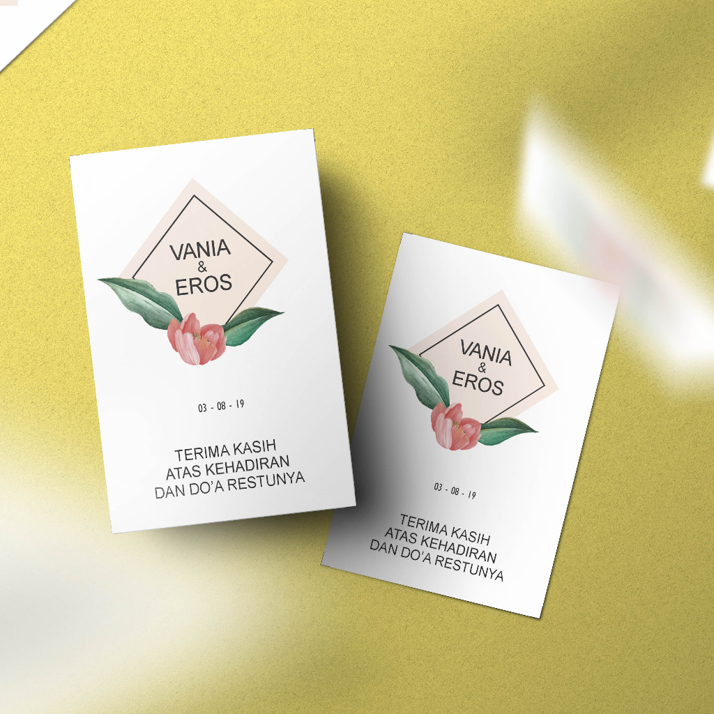 Jual Kartu Ucapan Terimakasih Pernikahan | Wedding Card 019 | Shopee Indonesia