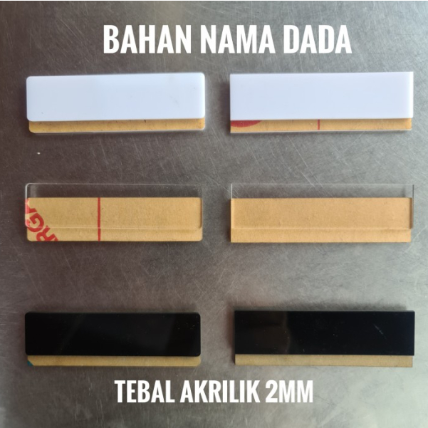 Jual Bahan Akrilik Nama Dada Acrylic Name Tag Papan Nama Mika Putih ...
