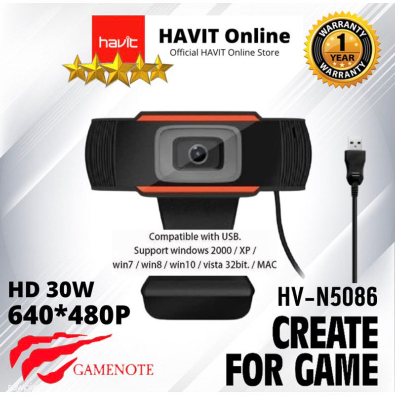 Jual Havit Camera and Webcam HV-N5086 with Microphone 8MP - camera web ...