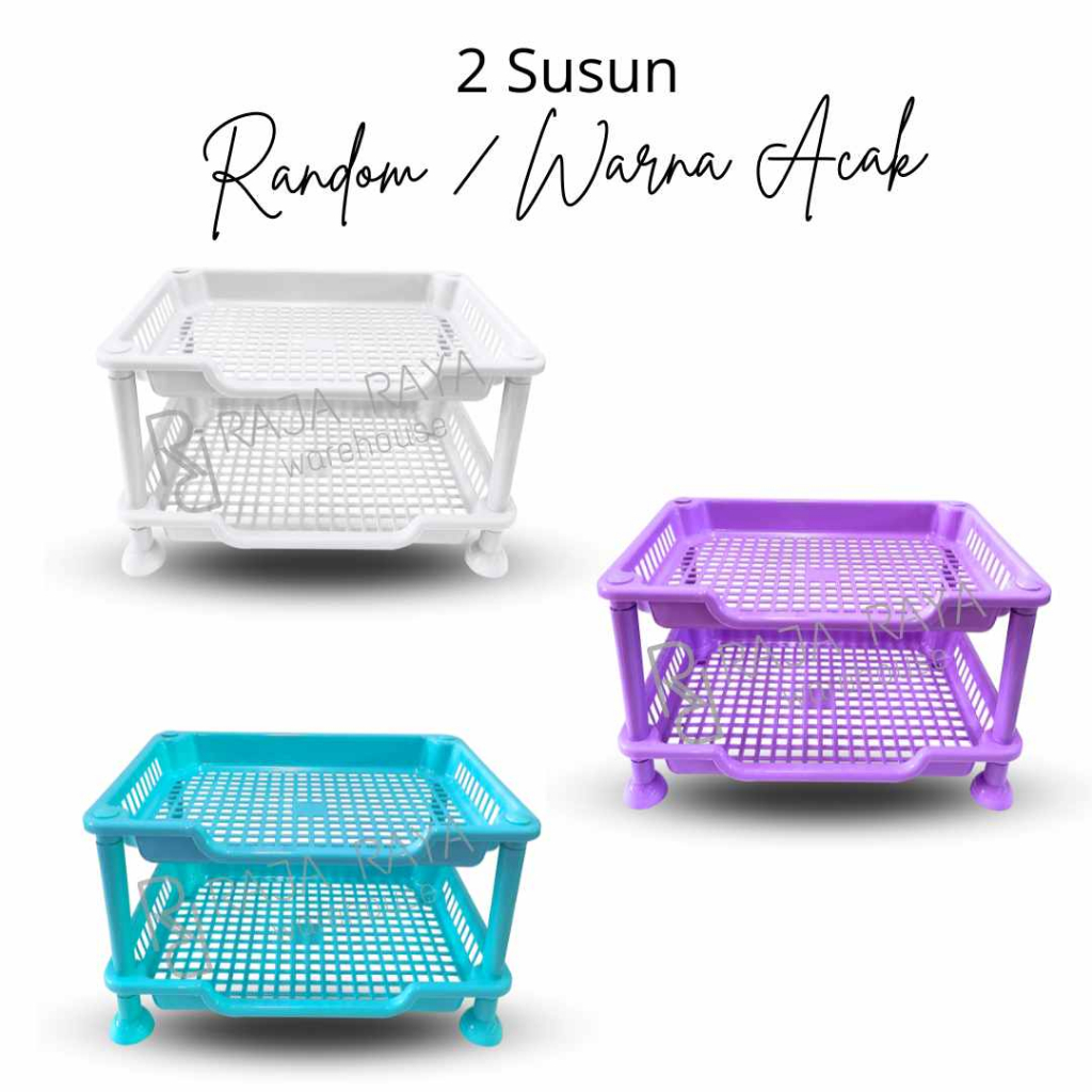Jual Rak Segi Empat Serbaguna 3 susun plastik 3 tingkat Rack Tempat ...