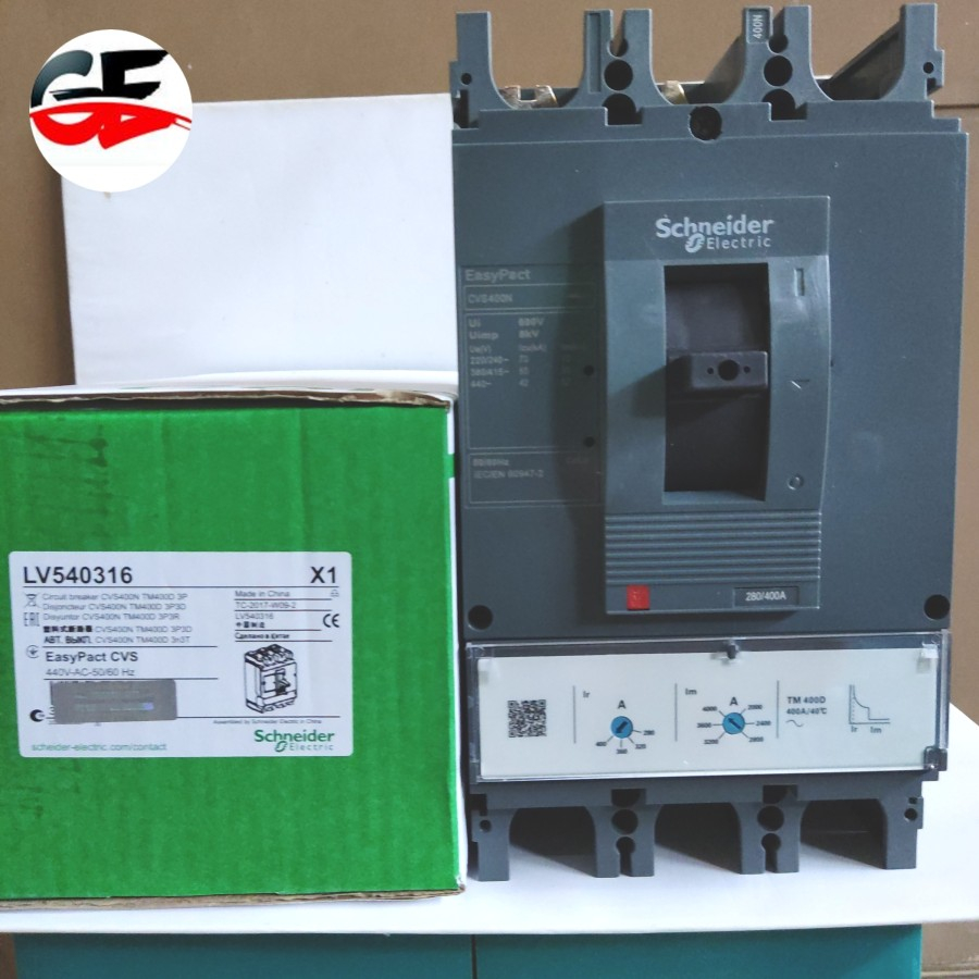 Jual MCCB schneider CVS400N 3phase 400A 3P Schneider 50ka LV540316 ...