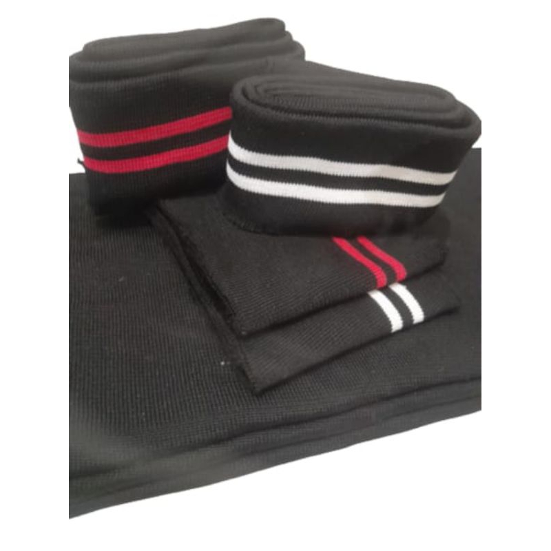 Jual kain rib/bur warna hitam polet merah/putih | Shopee Indonesia