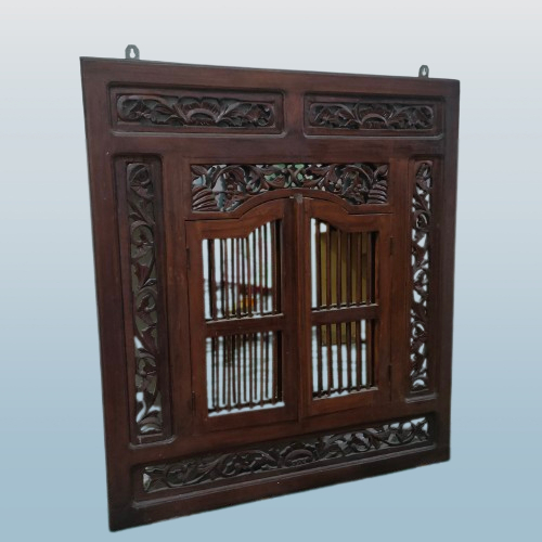 Jual Cermin Jendela Kaca Tembok / Krepyak Kayu Jati Ukuran 80x75cm ...