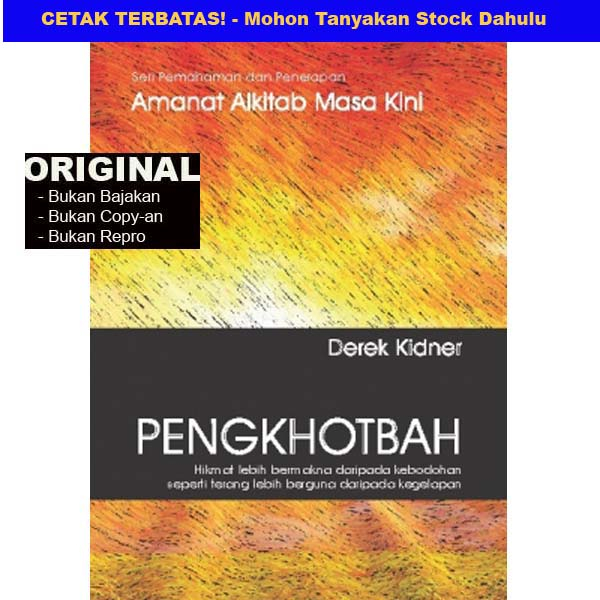 Jual PENGKHOTBAH - Hikmat Seperti Terang Melebihi Gelap - Derek Kidner ...
