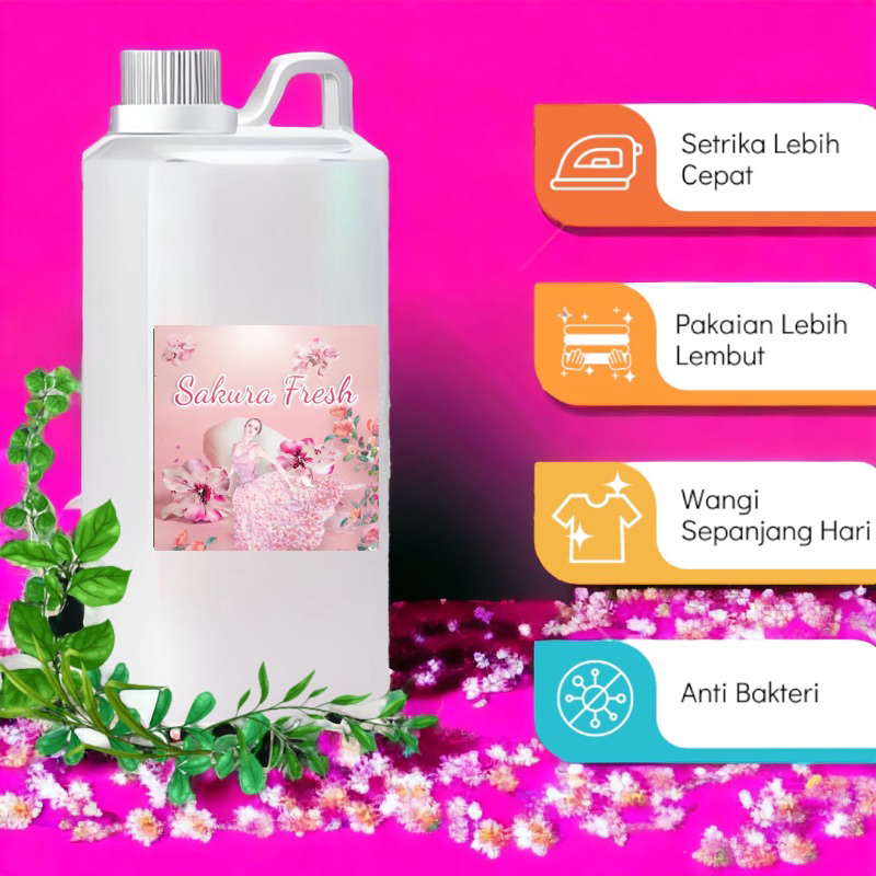 Jual PELICIN PEWANGI PELEMBUT SETRIKA Laundry Sakura 1 Liter Grade A ...