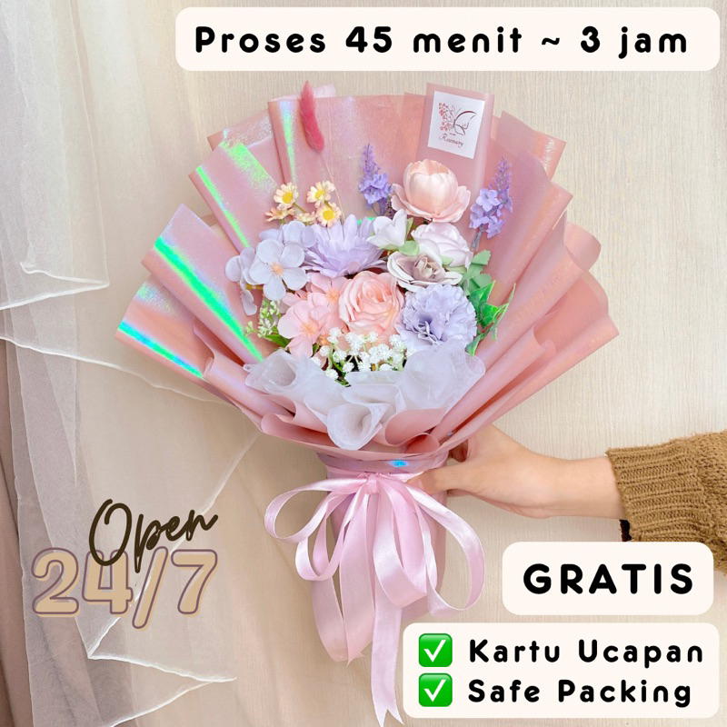 Jual [24 Jam tanpa PO] MIX FLOWERS ROSEMAIRY - Buket Bunga Palsu ...
