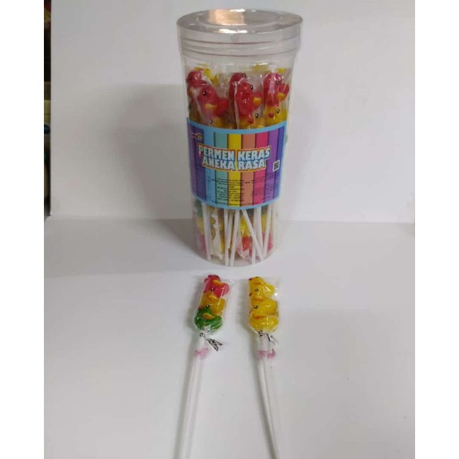Jual Permen Cemilan Snack Toples Bebek Buah Fruit Tusuk Tiga Mainan ...