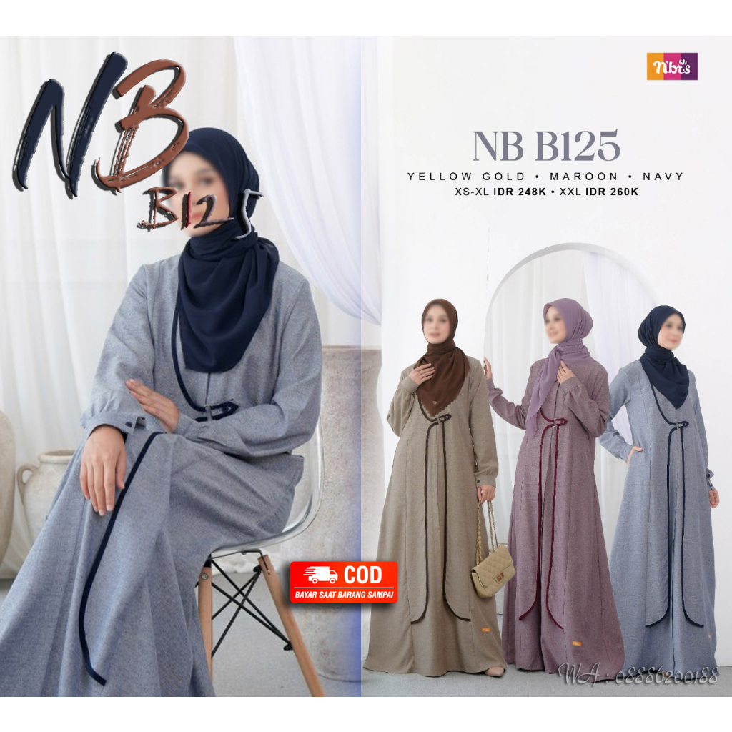 Jual GAMIS WANITA NIBRAS - NB B125 | NBRS | DEWASA | BERKUALITAS | COD ...