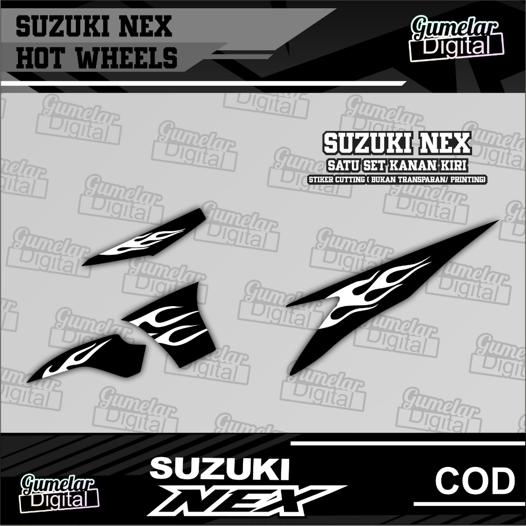 Jual CUTTING STIKER STRIPING SUZUKI NEX 1 DESIGN API HOT WHEELS ...